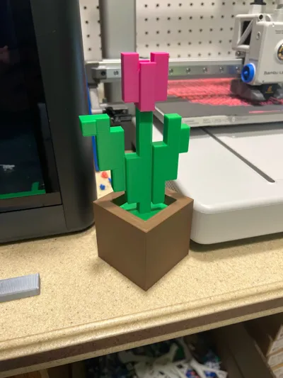Minecraft Tulip Flower in Pot - Free 3D Print Model - MakerWorld