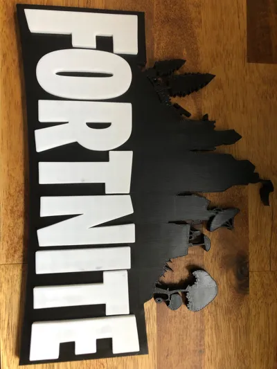 Fortnite logo sign plaque 2-sizes - Free 3D Print Model - MakerWorld