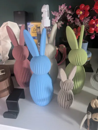 Modern Striped Easter Bunny (2 Ear Styles) - Free 3D Print Model ...