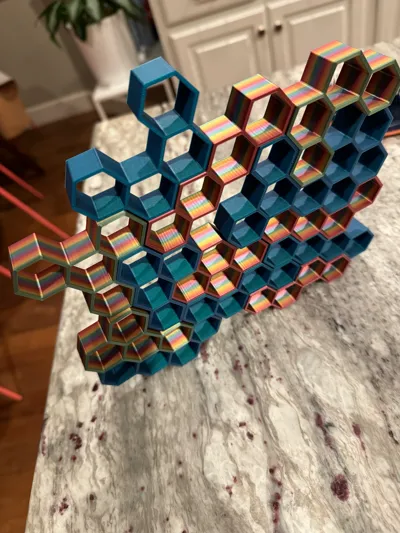 HexErect: 3D printed Hexagonal Building Blocks by Adam L - MakerWorld