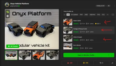 Onyx Vehicle Platform - Free 3D Print Model - MakerWorld