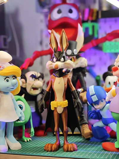 Wile E. Coyote as Batman / NO AMS - Free 3D Print Model - MakerWorld