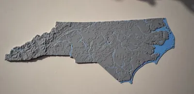 North Carolina, USA (NC) Topographic Map - Free 3D Print Model - MakerWorld