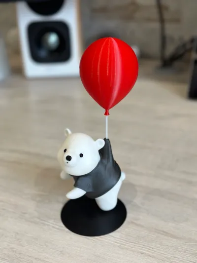 Cute figure of bear girl dancing with umbrella by Sam HellMyth MakerWorld: Download Free 3D Models