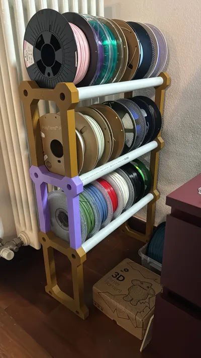 Modular Filament Rack PVC Pipe Remixed by MaximeB - MakerWorld
