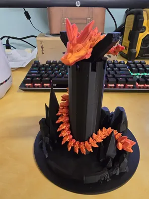 CRYSTAL DRAGON ARTICULATED -SNAKE DRAGON STAND by RETIRED BUDS 3D ...