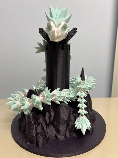CRYSTAL DRAGON ARTICULATED -SNAKE DRAGON STAND by RETIRED BUDS 3D ...