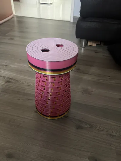Portable stool (twist an sit) - Free 3D Print Model - MakerWorld