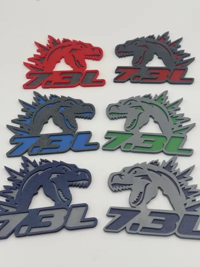 Ford 7.3 Godzilla Emblem - Free 3D Print Model - MakerWorld
