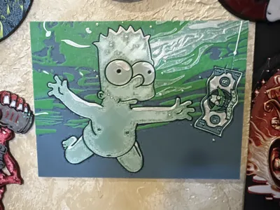 The Simpsons Nirvana Cover / Bart Simpson / HueForge / 2d art by 3D ...