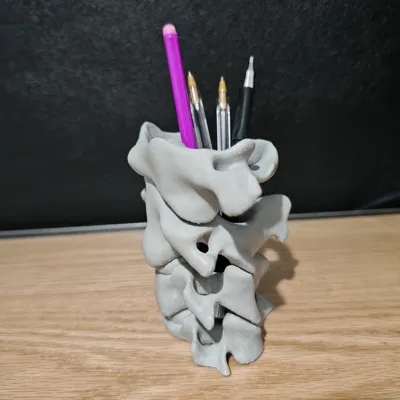 Spine Pen Holder - Free 3D Print Model - MakerWorld