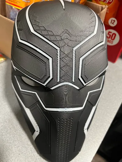 Black Panther Helmet Split into 5 parts Remixed by chichirod MakerWorld: Download Free 3D Models