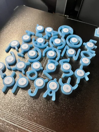 Pokemon Unown Alphabet by Llambda MakerWorld: Download Free 3D Models