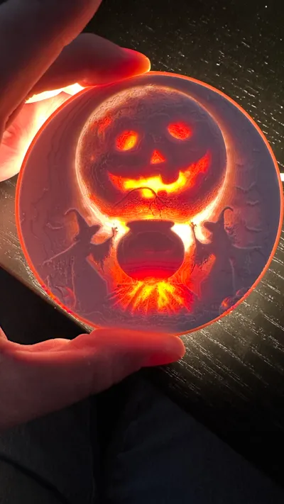 Pumpkin Moon For Tea Light Display Remixed by MadMax3D MakerWorld ...