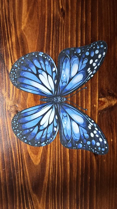Blue Butterfly Wall Art (HueForge) by Roland Deschain MakerWorld: Download Free 3D Models