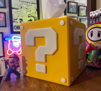 Question Mark Block Tissue Box Cover - Free 3D Print Model - MakerWorld