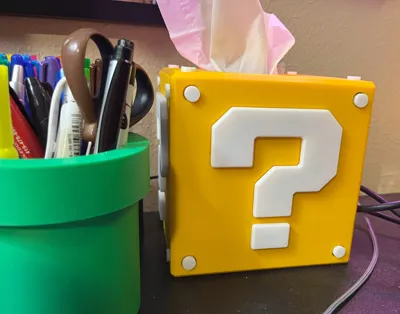 Question Mark Block Tissue Box Cover - Free 3D Print Model - MakerWorld