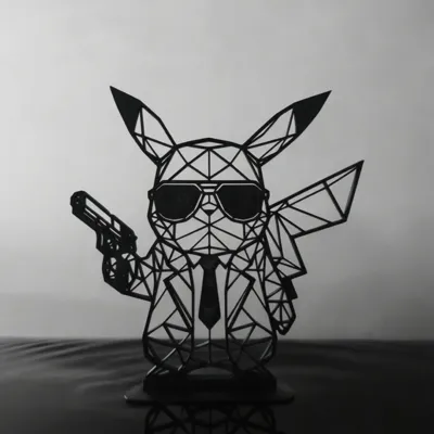 Low Poly Geometric Agent Pikachu by PhaseworksCA MakerWorld: Download ...