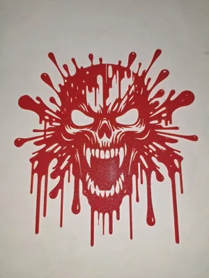 Splash Skull 3D Wall Art by Ort4X MakerWorld: Download Free 3D Models