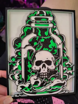 Bottle of Poison skull 3D Layer Art by Poke Printing MakerWorld ...