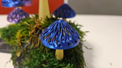Glow in the dark mushroom diorama Remixed by danshti MakerWorld: Download Free 3D Models