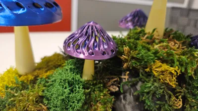 Glow in the dark mushroom diorama Remixed by danshti MakerWorld: Download Free 3D Models