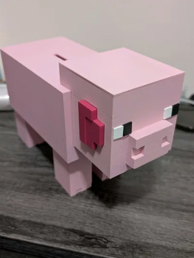 Piggy Bank Minecraft Pig - Free 3D Print Model - MakerWorld