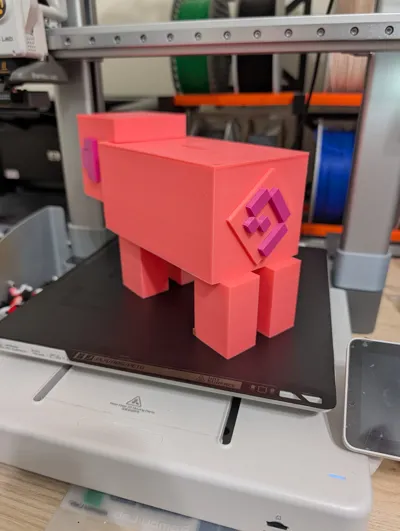 Piggy Bank Minecraft Pig - Free 3D Print Model - MakerWorld