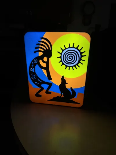 Kokopelli Desert Scene LED Light Box by MZip - MakerWorld