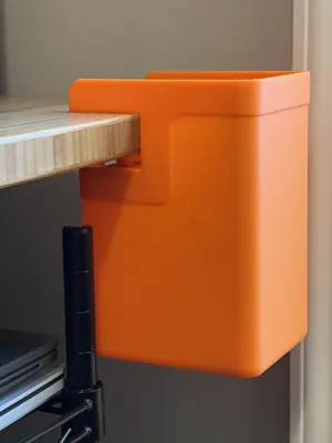 Clamp-On Desktop Trash Bin Remixed by FusedThreads MakerWorld: Download ...