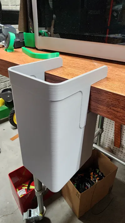 Clamp-On Desktop Trash Bin Remixed by FusedThreads MakerWorld: Download ...
