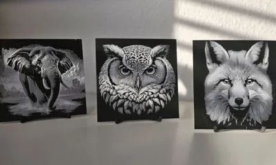 Fox Grayscale Art Hueforge by RP47 Designs - MakerWorld