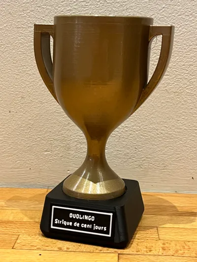 Customizable trophy base with name plate Remixed by Noot NootMakerWorld ...