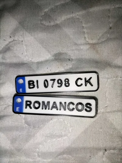 Keychain EU licence plate - Customizable - Free 3D Print Model - MakerWorld