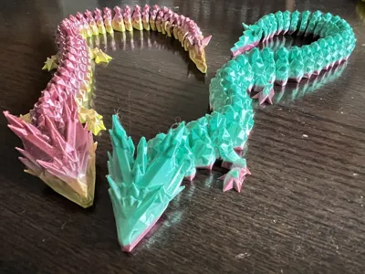 Articulated crystal dragon v2 (fixed) Remixed by Molodos MakerWorld: Download Free 3D Models
