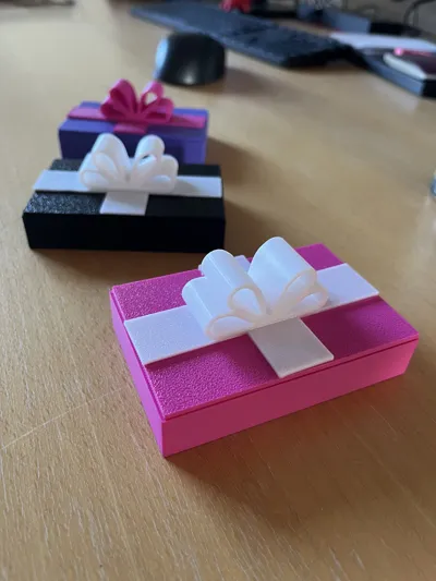 Christmas / Birthday Gift Card Box with Ribbon by Flying4T MakerWorld ...