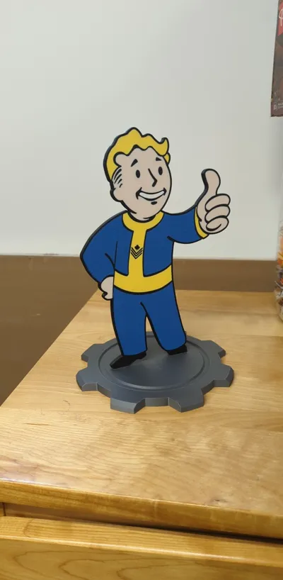 Statuetta 2D - Fallout Vault Boy Remixed by Natale206 - MakerWorld