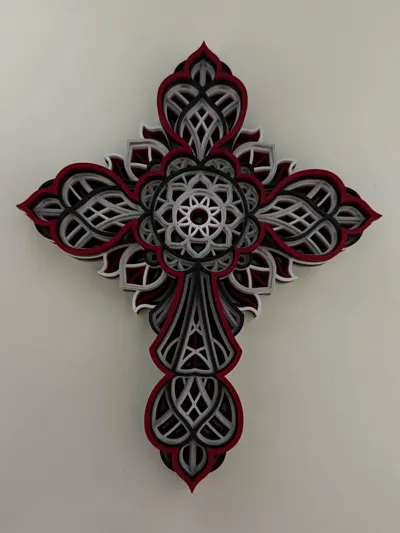 Mandala Wall Cross - Free 3D Print Model - MakerWorld