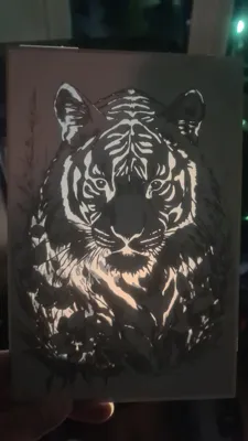 White Tiger - Hueforge Print by cyanidesugar - MakerWorld