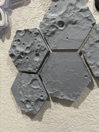 Hexagon Moon Wall Art by Hugentobler3D MakerWorld: Download Free 3D Models