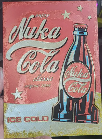 Hueforge - Fallout - Nuka Cola Poster by Cloudy Nostalgia MakerWorld: Download Free 3D Models