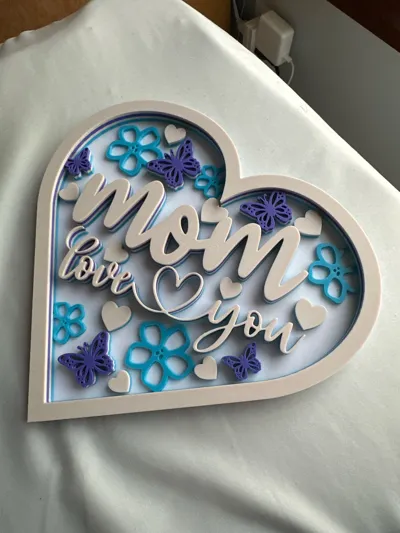 Love You Mom! Layered Mandala Plaque - Free 3D Print Model - MakerWorld