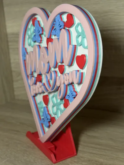 Love You Mom! Layered Mandala Plaque by Jamboodle MakerWorld: Download ...