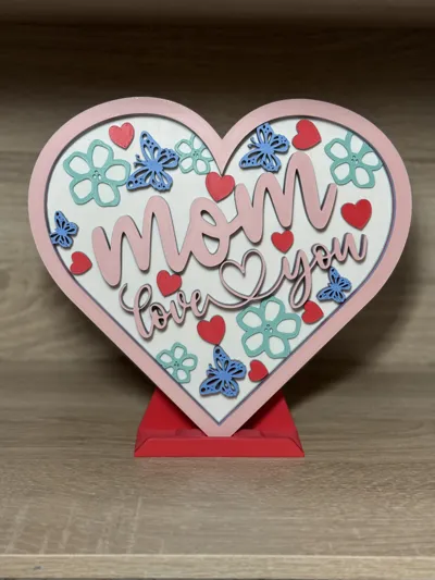 Love You Mom! Layered Mandala Plaque by Jamboodle MakerWorld: Download ...