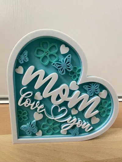 Love You Mom! Layered Mandala Plaque by Jamboodle MakerWorld: Download ...