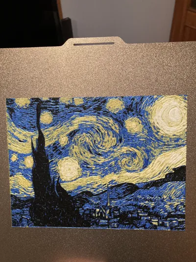 the Starry Night - Filament painting - Hueforge by Sniken - MakerWorld