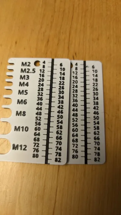 Screw measuring tool - card size - M2-M12, 0-82 mm by RH3D MakerWorld ...
