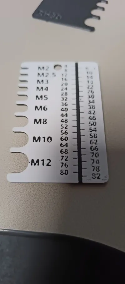 Screw measuring tool - card size - M2-M12, 0-82 mm by RH3DMakerWorld ...