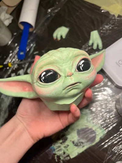 Star Wars Grogu Baby Yoda Sculpture Figure Multi Color Faster Print ...
