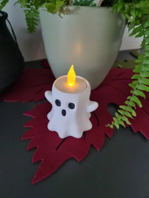 Cursed Candle - Halloween Ghost (Tealight Holder) by marleo - MakerWorld